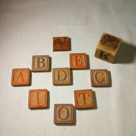 Vintage Wood Baby Blocks | Toys | Vintage Hand Carved Wood Baby Blocks ...